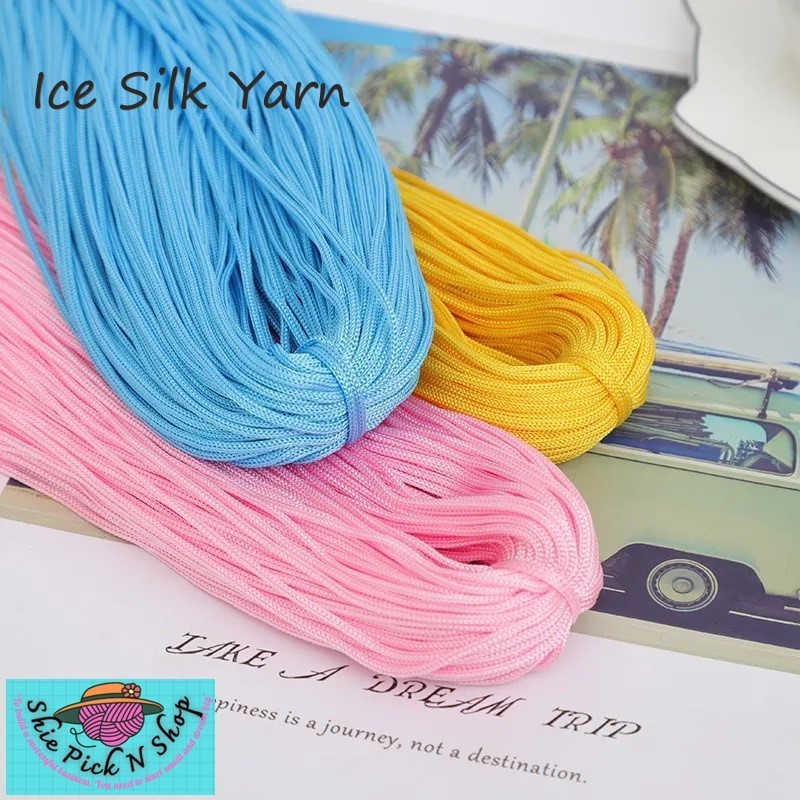 2mm Tiny Cord Ice Silk Hollow Yarn Hand Knitted Hollow Ice Silk Yarn ...