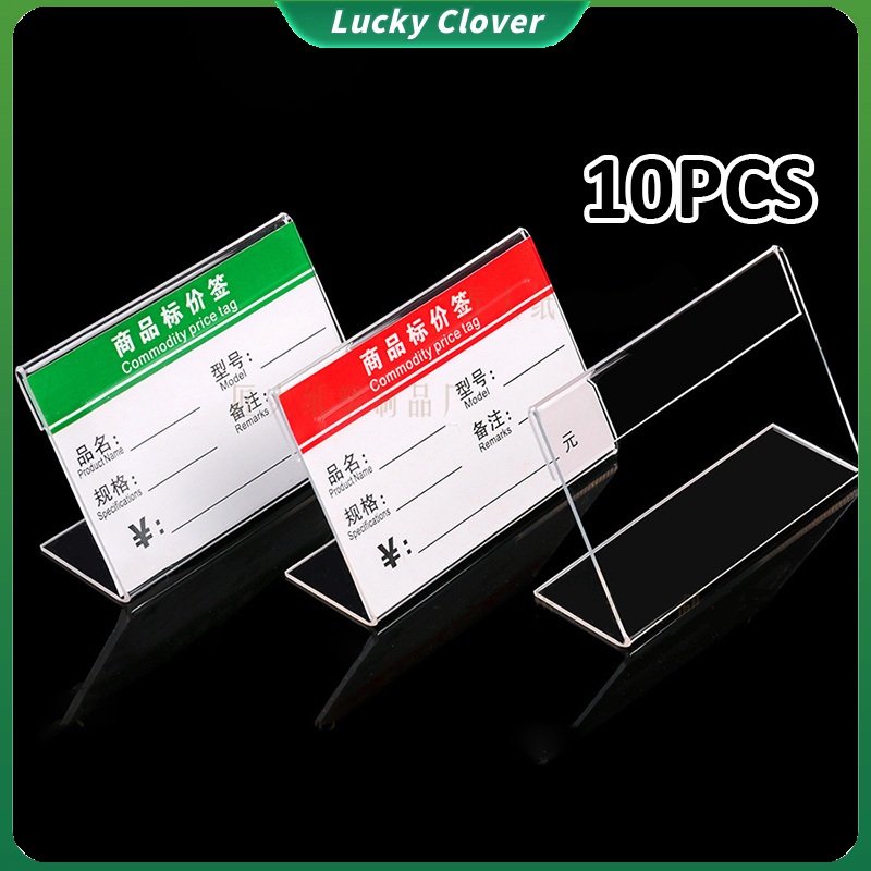 10Pcs Acrylic Display Stand Clear Desk Sign Label Display Holder Price ...