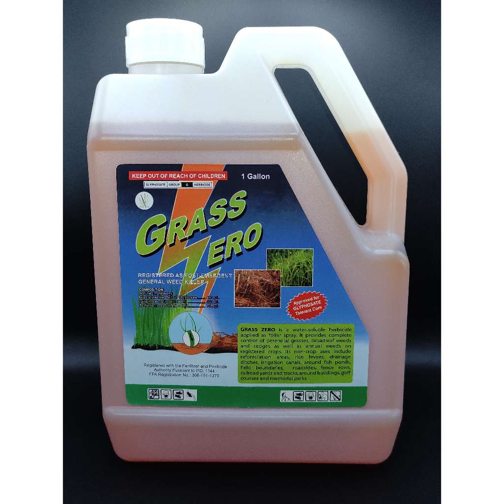 GRASS ZERO (POST-EMERGENT GENERAL WEED KILLER) GLYPHOSATE (1 GALLON ...