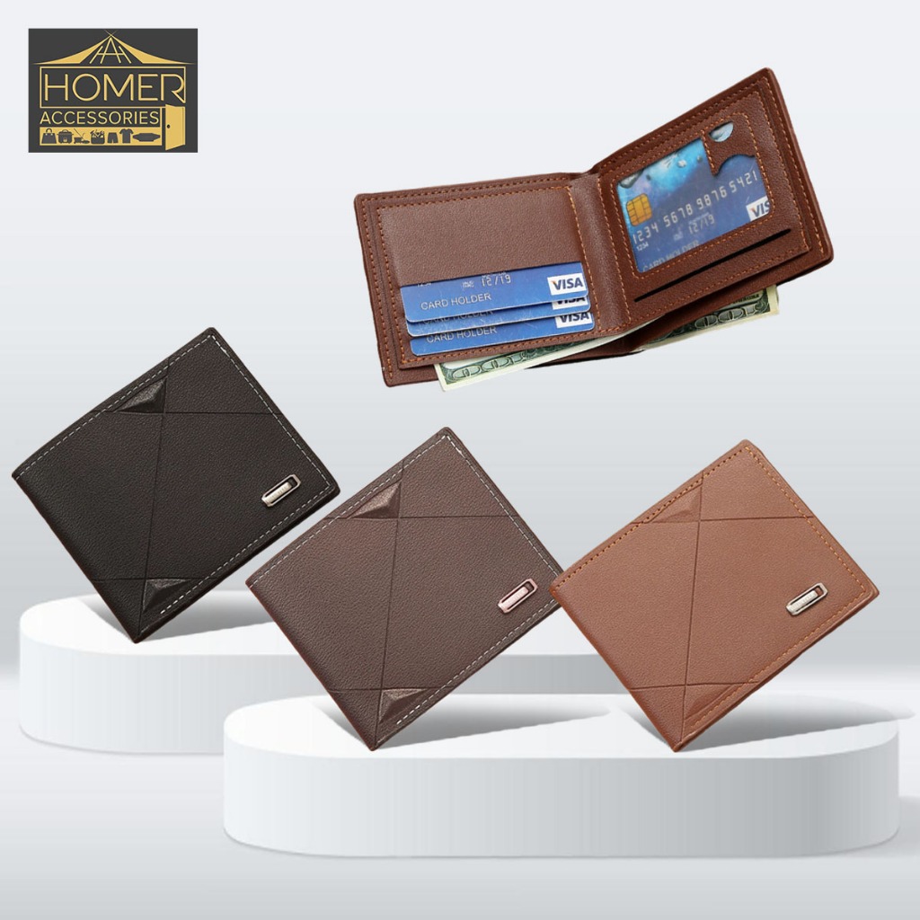 Homer Austin PU Leather Two Fold Wallet for Men Short Wallet BiFold ...