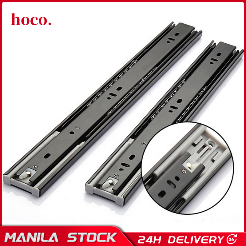 Soft Closing Hydraulic Drawer Full Extension 3 Fold Drawer Slide Guide ...