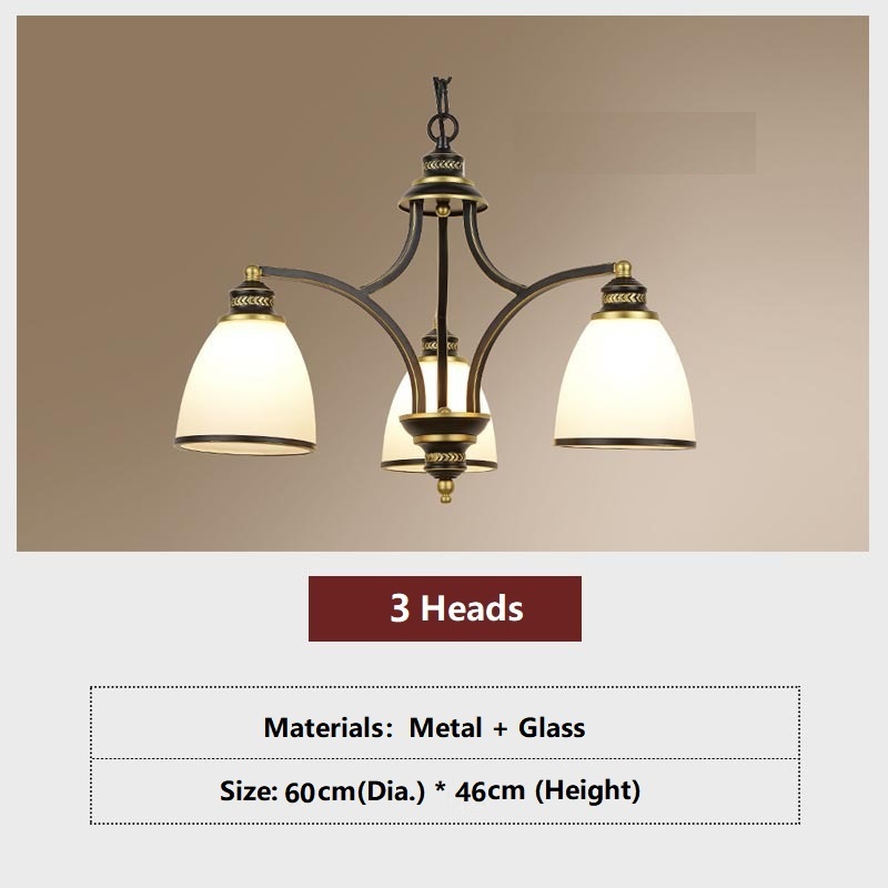American Chandelier Lamp Nordic Simple Iron Retro Lights house Living ...