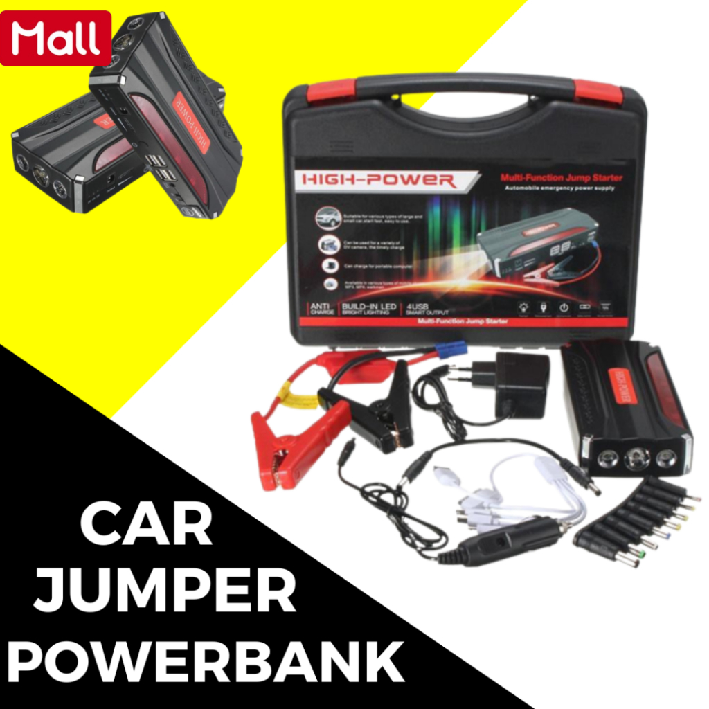 Jantech 99800mAh Car Power bank High power With Pump Power Bank Car Jump Start Emergency Light ...