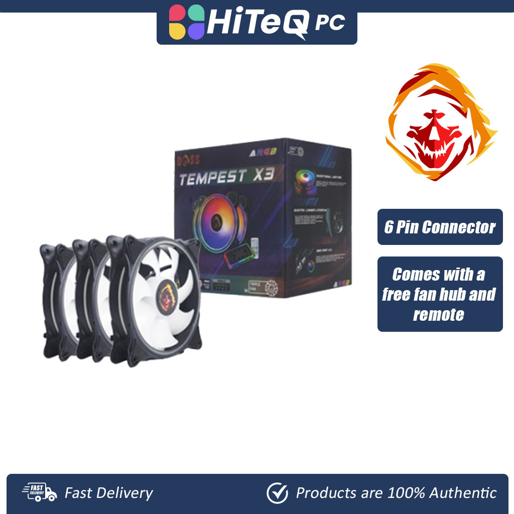 HiteqPC | DOSS TEMPEST X3 3-IN-1 RGB GAMING FAN W/ HUB + REMOTE (3 ...