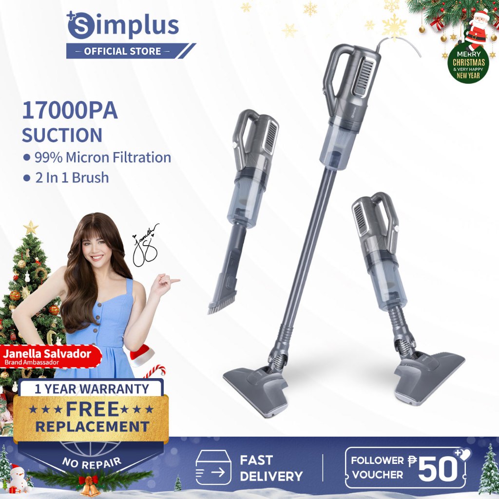 Simplus Vacuum Cleaner 17000Pa Strong Suction 3 in 1 Portable Handheld ...
