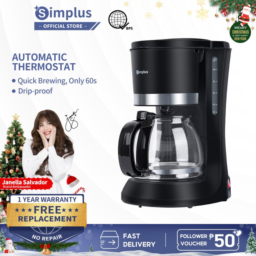Simplus Drip Coffee Maker 1200ml Capacity Coffee Machines Removable ...
