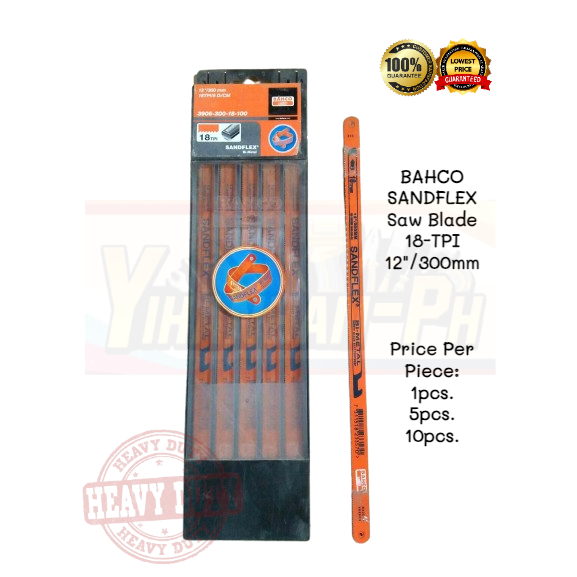 BAHCO SANDFLEX Saw Blade 18-TPI 12"/300mm (Price Per Piece) | Shopee ...