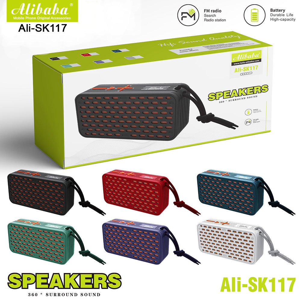 Ali-SK117 Hi-Fi Wireless Bluetooth Speaker 360 Surround Stereo Sound ...