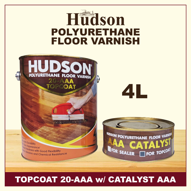 Hudson Polyurethane Floor Varnish Topcoat / Sealer 4 Liters with ...