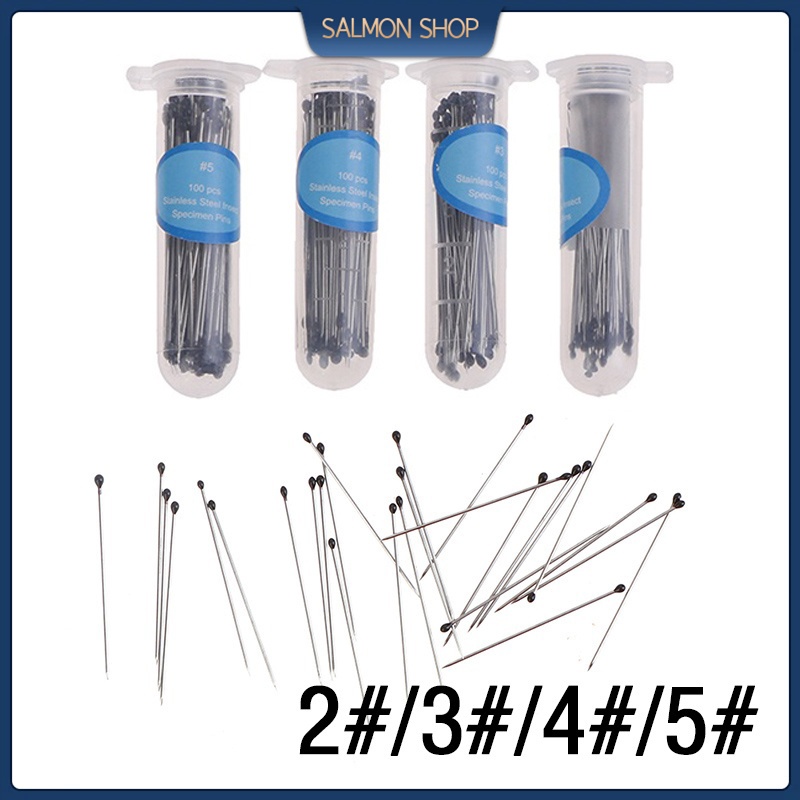 100Pcs Stainless Steel Insect Pins Sharp Specimen Needle School Lab ...
