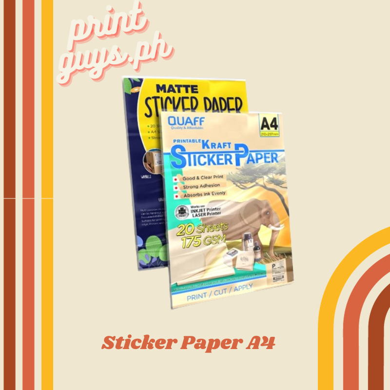 Matte Sticker Paper A4 Kraft Size For Label & 20 Sheets | Shopee ...