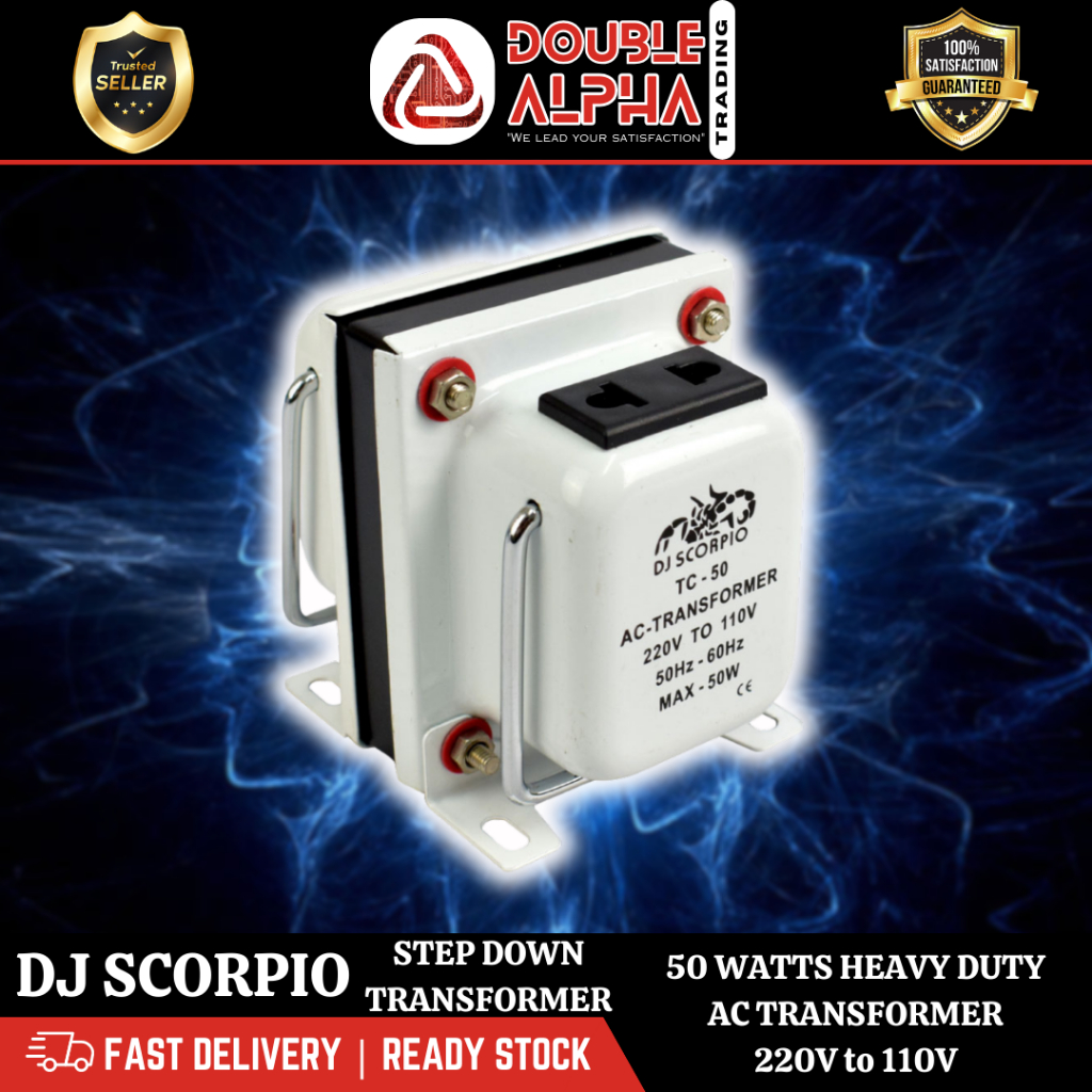 HEAVY DUTY AC STEP DOWN TRANSFORMER 220V TO 110V DJ SCORPIO 50 WATTS | Shopee Philippines