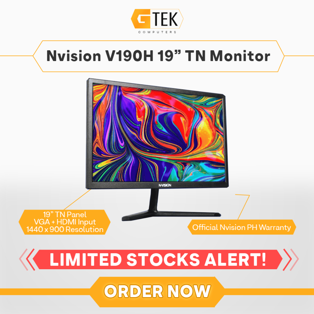 Nvision V190H 19" HDMI VGA TN PANEL LED Monitor | Shopee Philippines