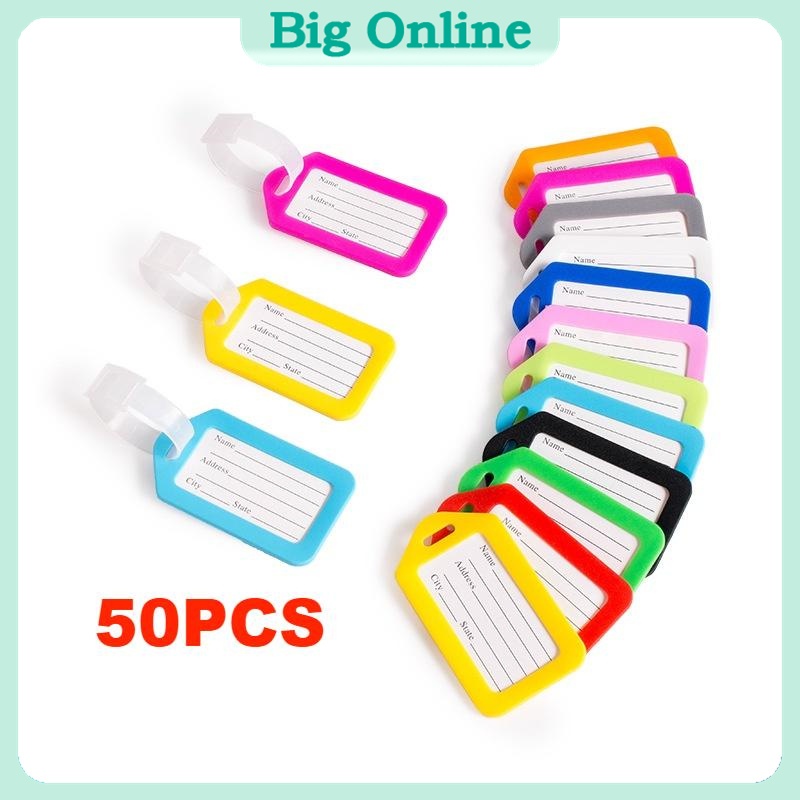 50pcs Plastic Travel Suitcase Labels Air Craft Luggage Tags Travel ...