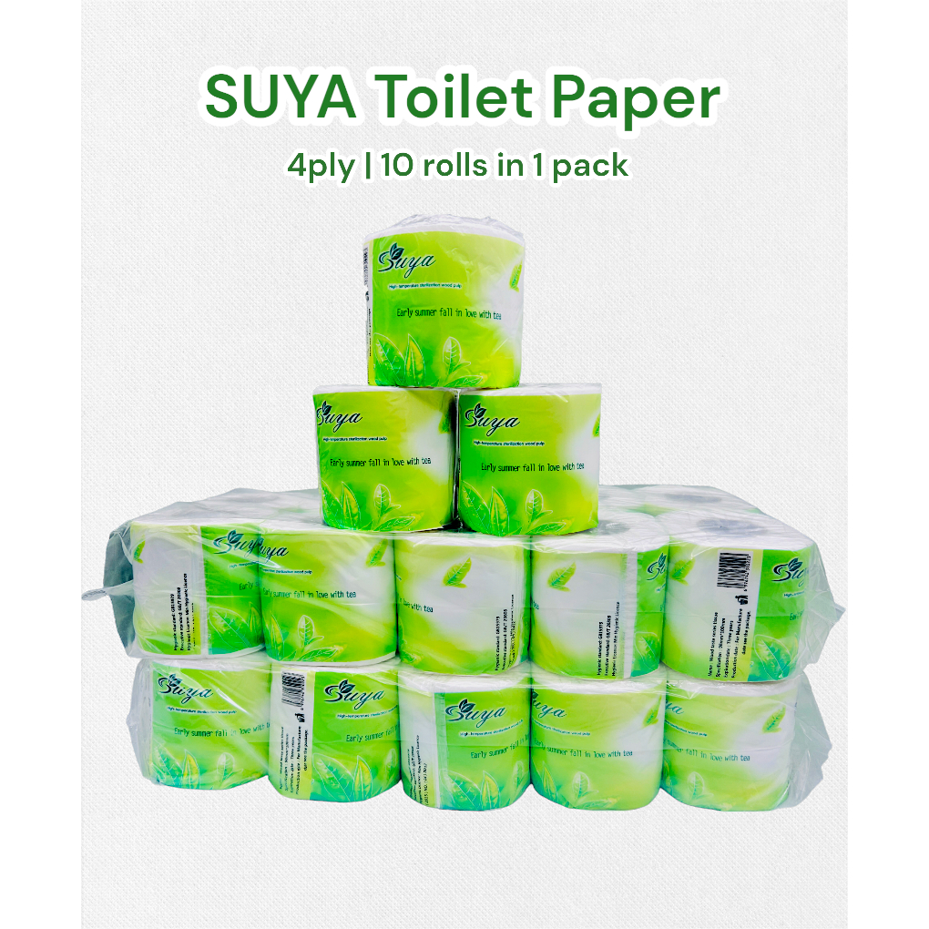 SUYA 10 rolls Green Tea Bathroom Tissue 100% Original 4ply | Shopee ...
