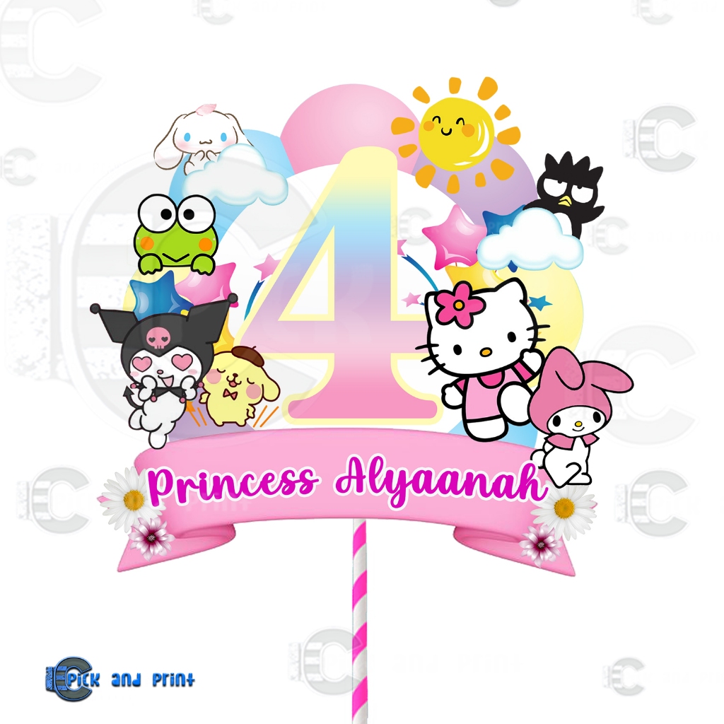 Personalized / Customized Sanrio Theme Cake Topper for DIY Party ...