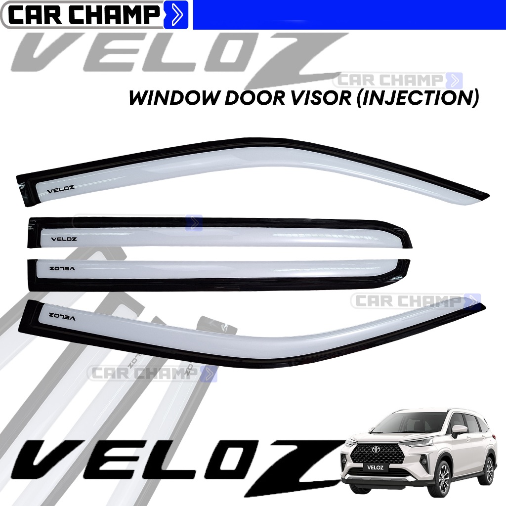 Toyota Veloz 2022 to 2024 INJECTION Window Door Rain Visor BLACK WHITE ...