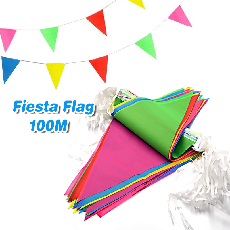 100meter Fiesta Flag Colorful Triangle Flags Banderitas Flag（Flag Size ...