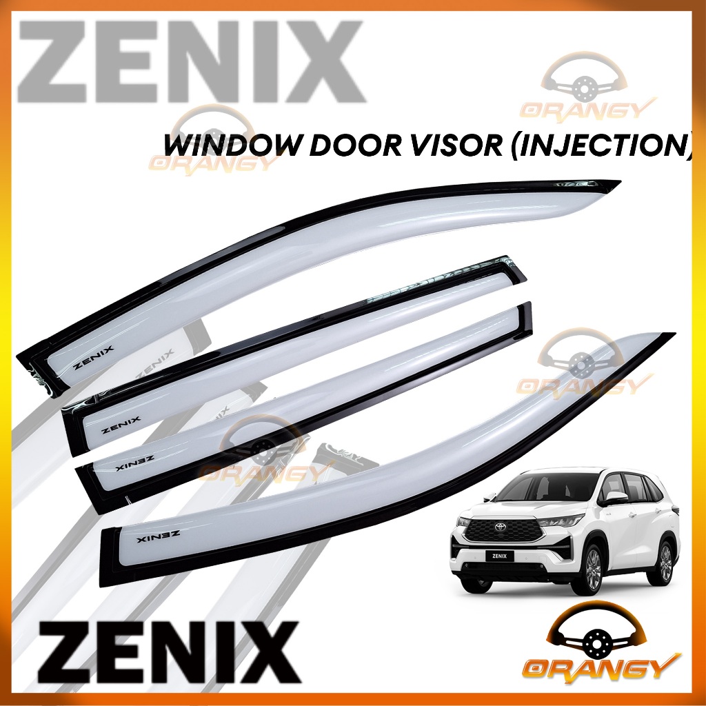 Toyota Zenix 2023 to 2025 INJECTION Window Door Rain Visor BLACK WHITE ...