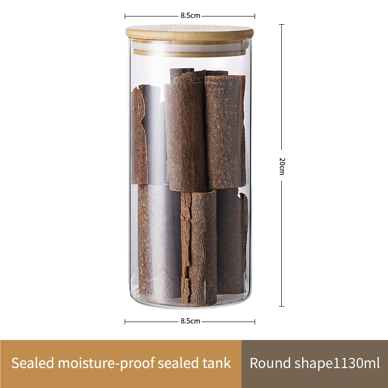 Hoba Airtight Glass Canister Food Storage Transparent Container Bamboo ...