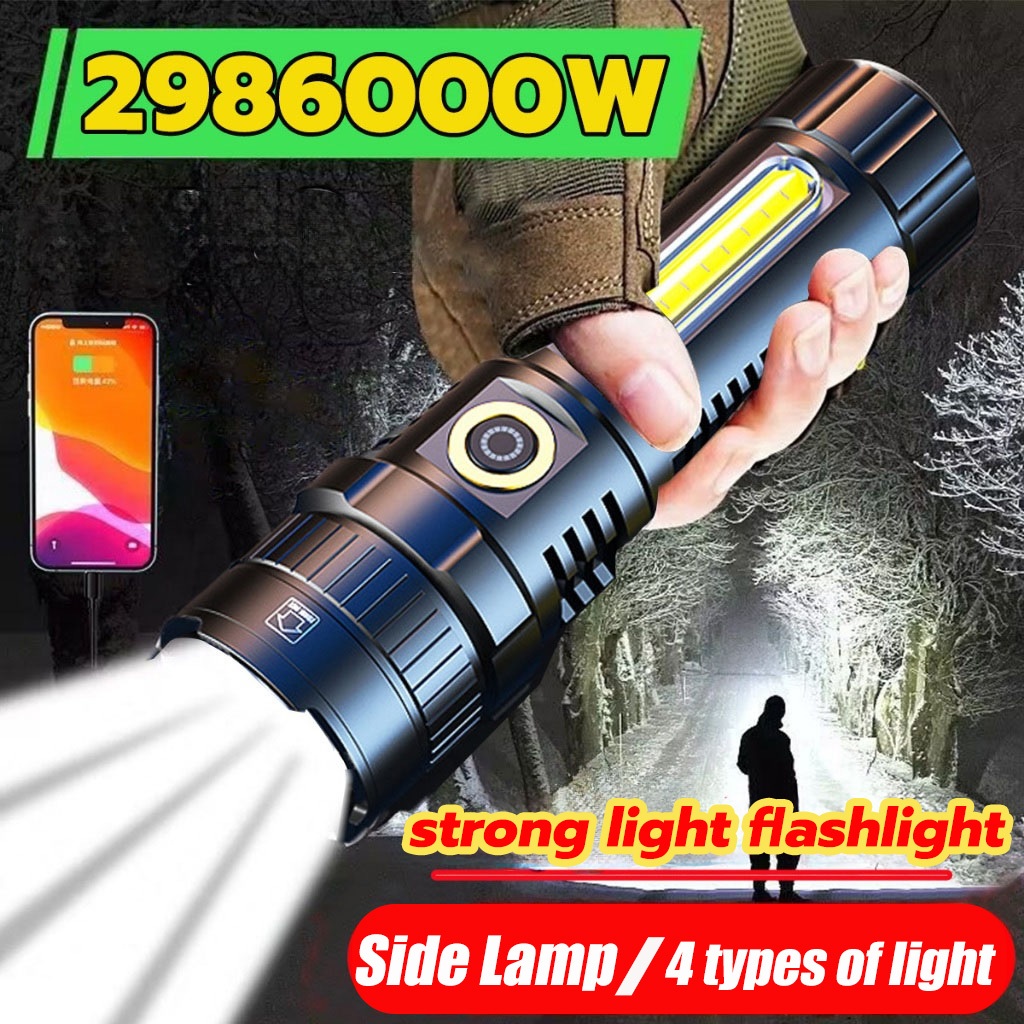 ABS strong light zoom flashlight Portable Waterproof Zoomable ...