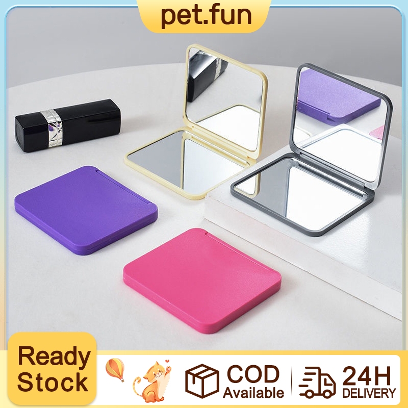 2-face Makeup Mirror Square Portable Pocket Double-sided Compact Makeup ...