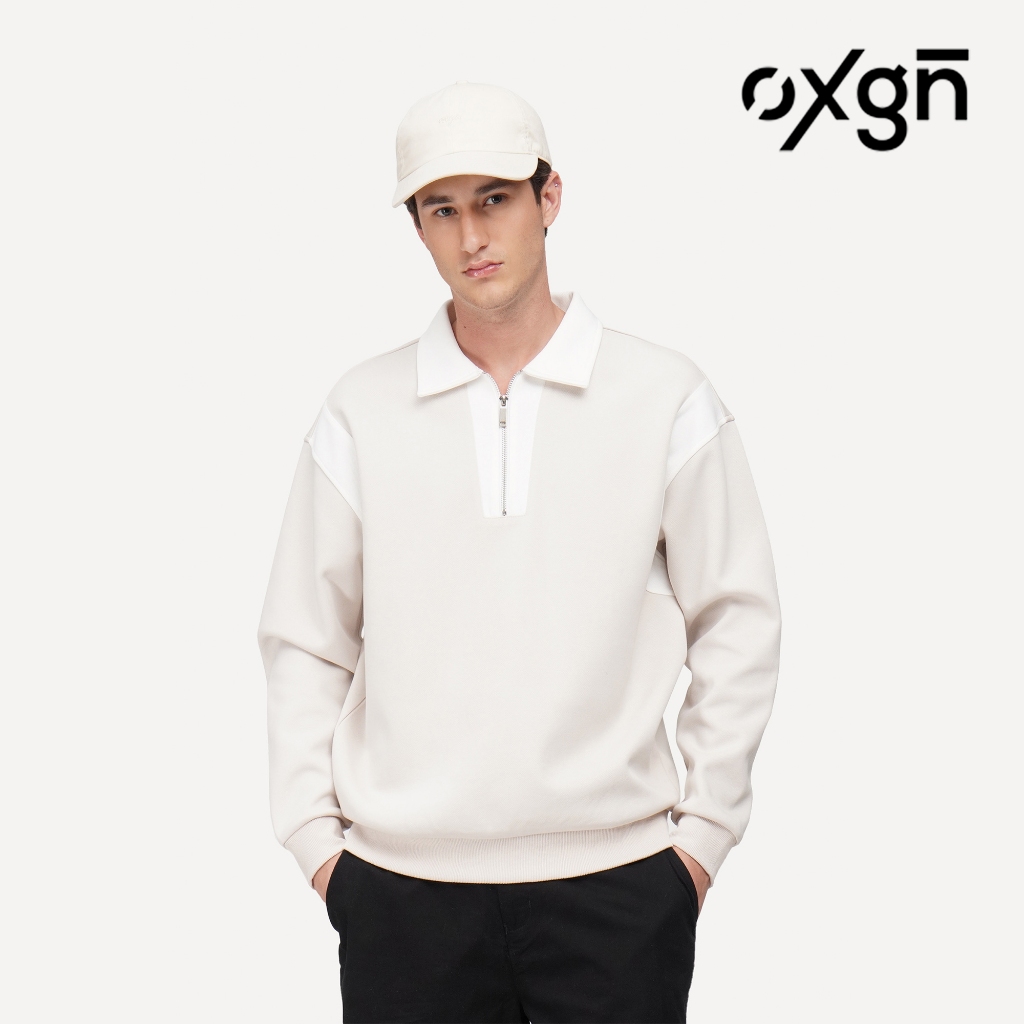 OXGN Collared Pullover Sweater For Men (Gray) | Shopee Philippines