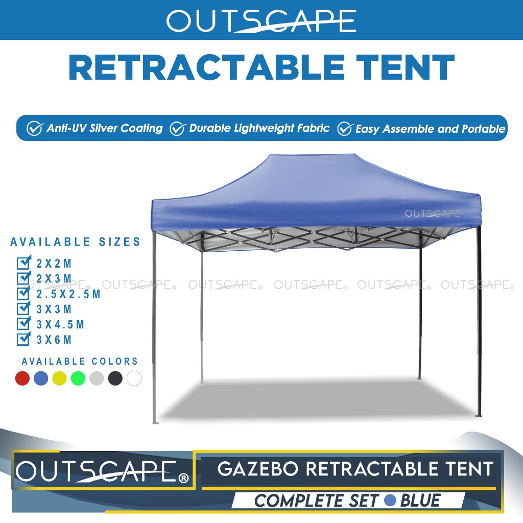 Outscape Heavy Duty Tent 3x4.5 Meter Retractable Complete Set | Shopee ...