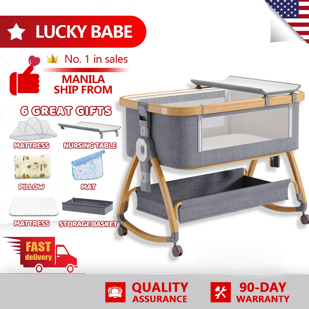 High-quality crib, foldable portable cradle bed, multi-functional ...
