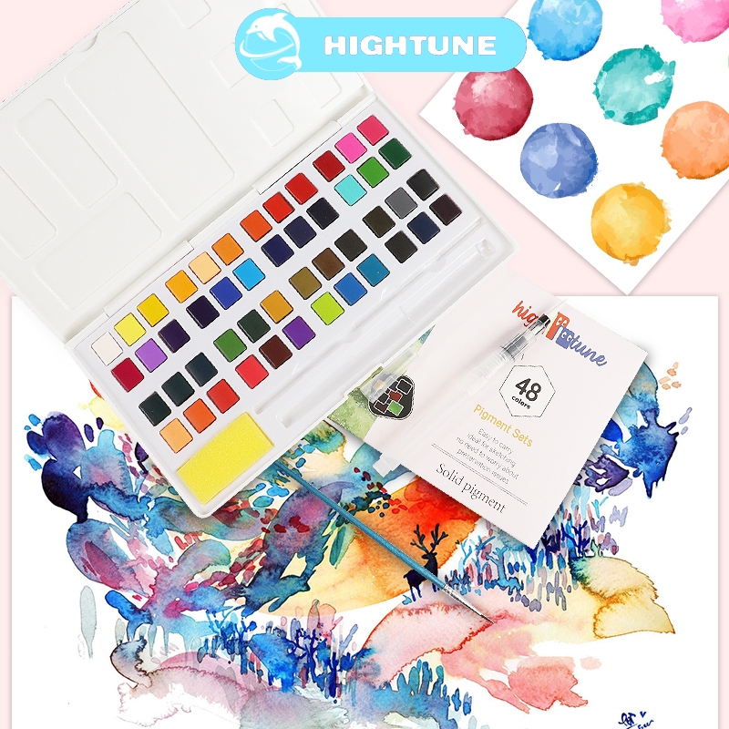 Hightune Solid Painting Water Color Set 12/24/36 Solid Light Color With ...