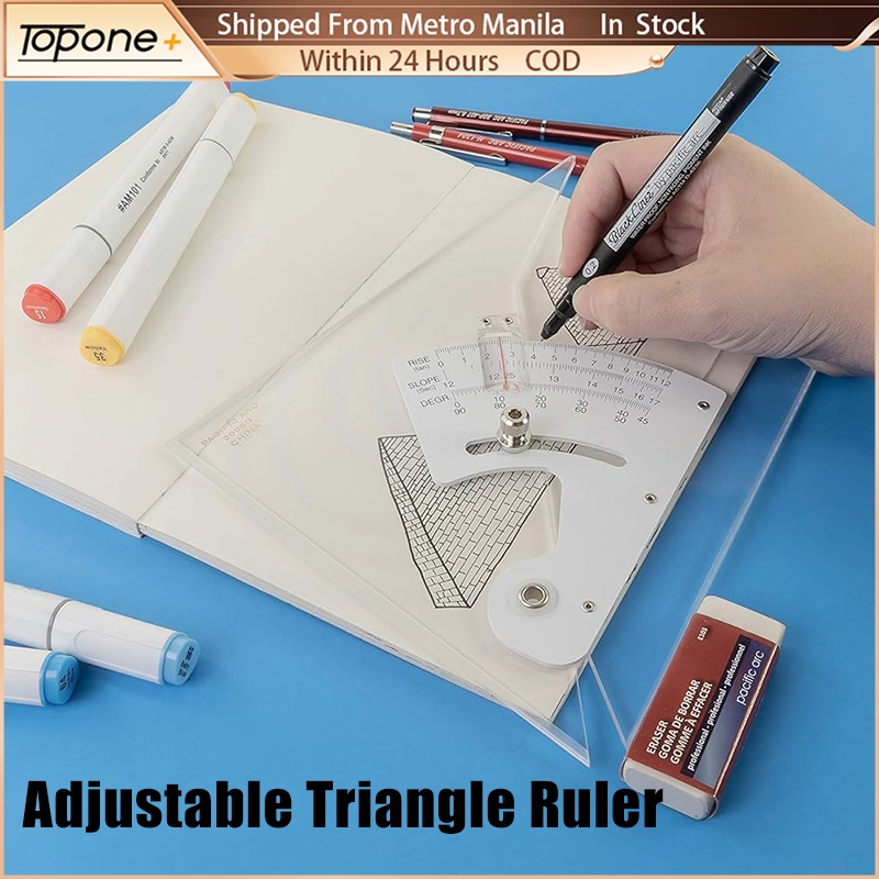Adjustable Triangle Ruler 12Inch Triangle Plain Edge for Architect ...