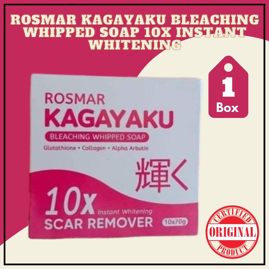 Original Rosmar Kagayaku Bleaching Whipped Soap 10x Instant Whitening