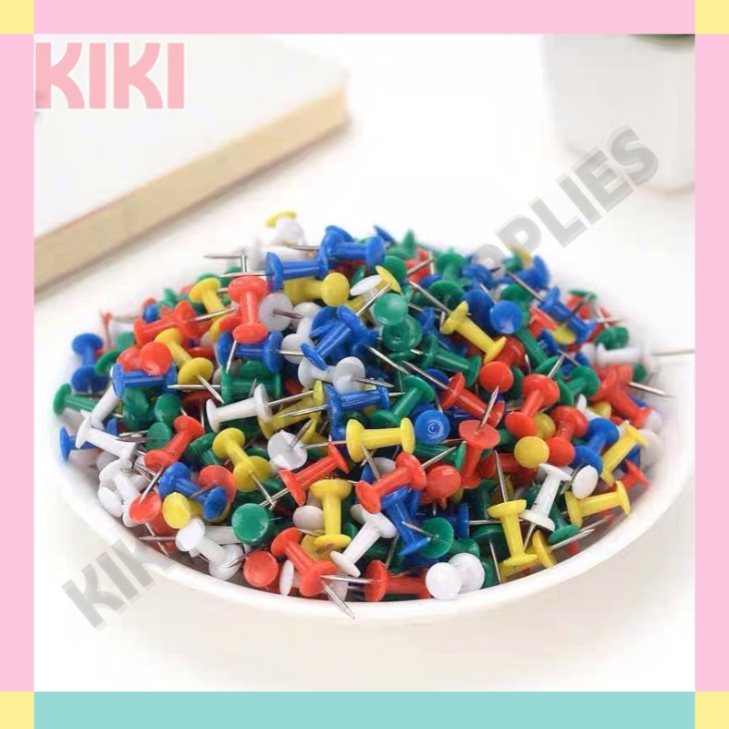 KK 100PCS Push Pin Reusable Plastic Thumb Tacks I-Shape Box DIY Fixing ...