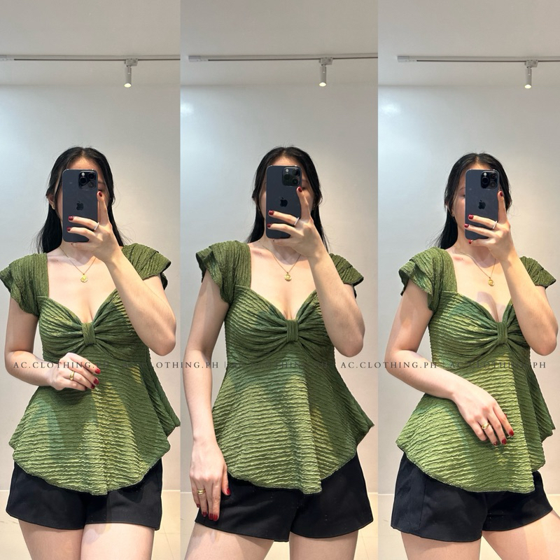 Koa Top Sexy Ribbon Ruffles Sleeve Top Shopee Philippines