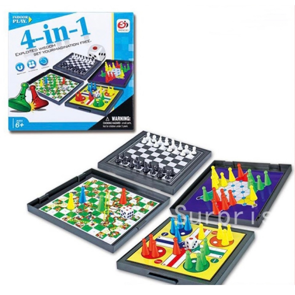 Mini 4 in 1 foldable board game toy for childrens | Shopee Philippines