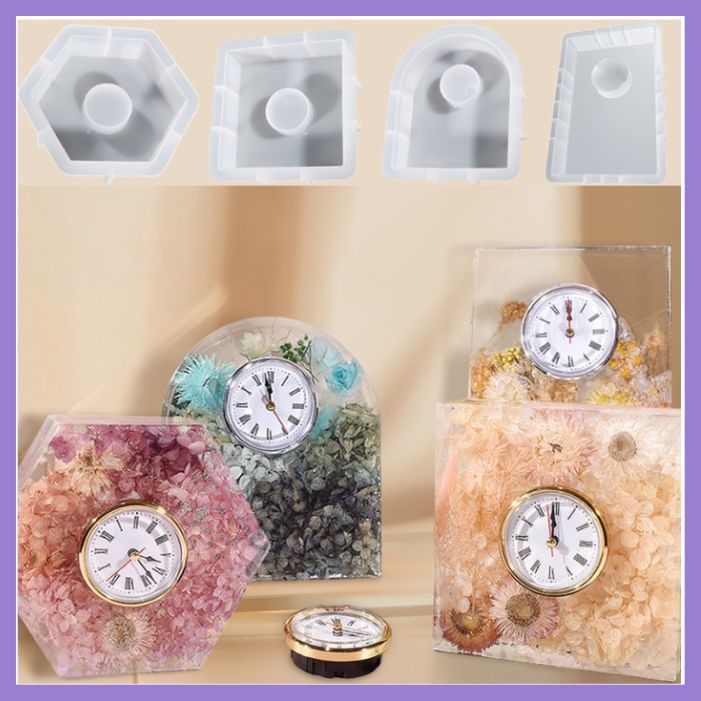 Reusable Premium Silicone Clock Molds for Resin Casting Hexagon/Arch ...