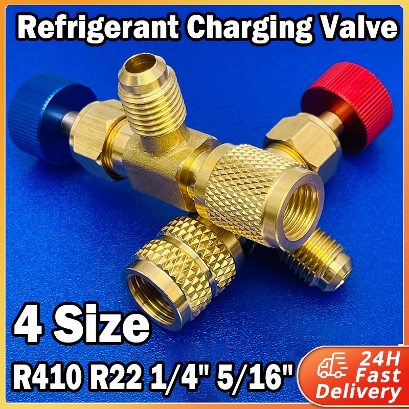 Safety Valve Adapter R410A R22 Refrigerant Charging Retention Control Valve Aircond Repair Top ...