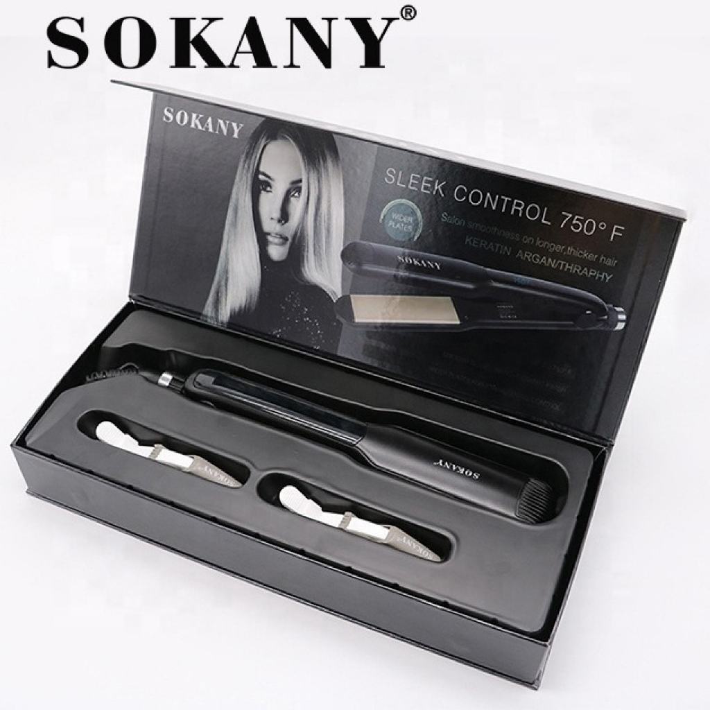 Sokany hair straightener Professional Edition Electric Fast heat Hair Iron Ceramic hair iron ...
