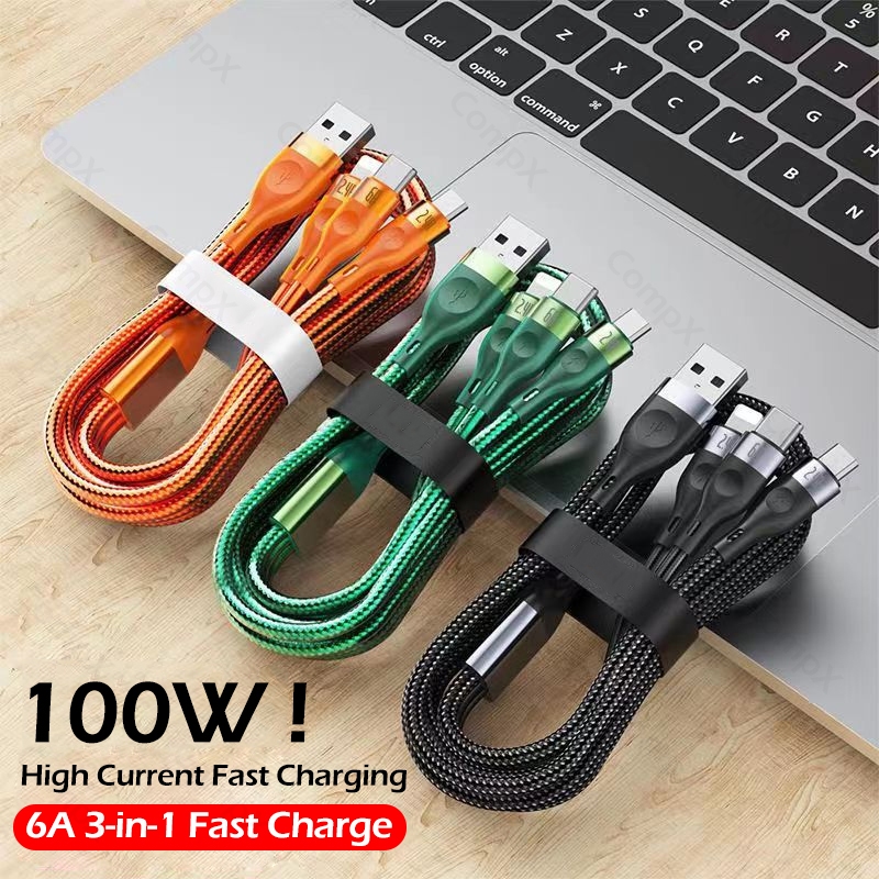 Three -line integration Cable USB C Fast Charger Data Charging Line For ...