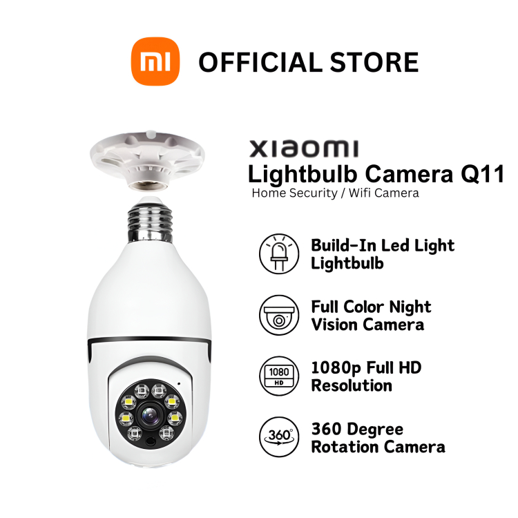 XiaoMi CCTV Q11 Lightbulb CCTV IP Camera 1080HD 3MP Bulb Camera Wifi ...