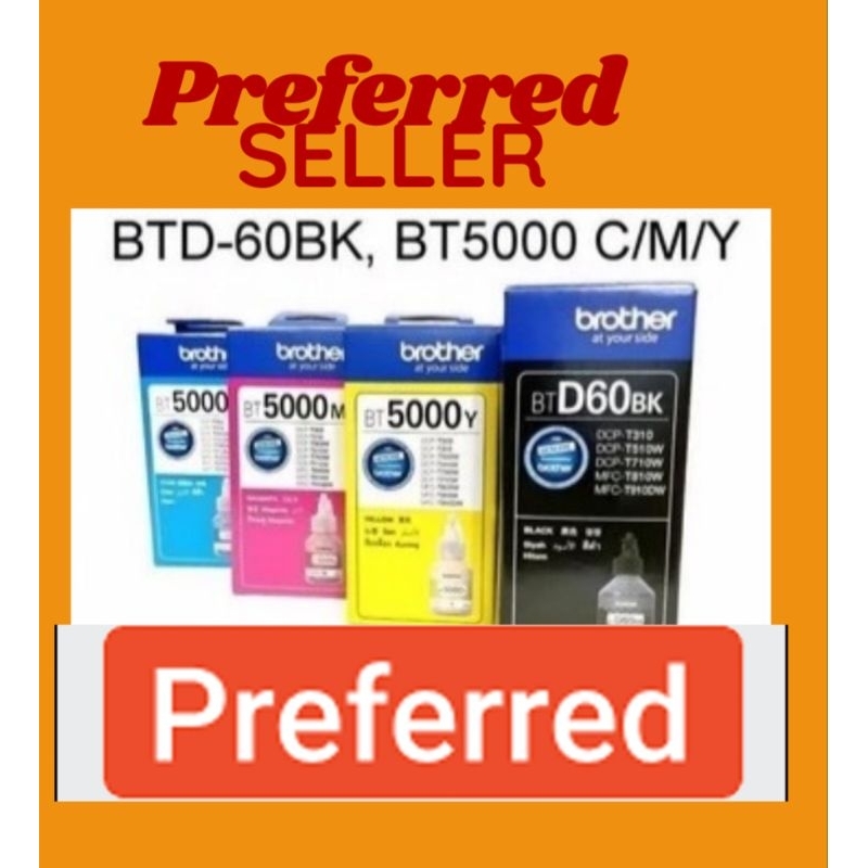 Brother Genuine Ink Bottle Bt5000 Bt6000 Btd60 D60 IN BOXES | Shopee ...