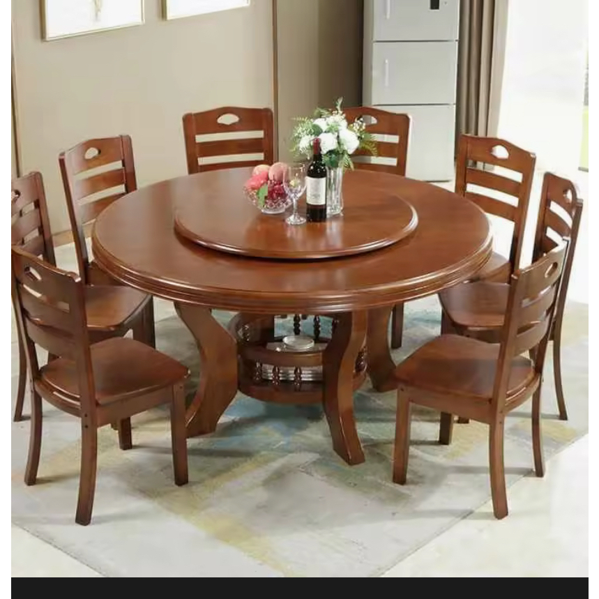 New round 8 seater dining table set | Shopee Philippines