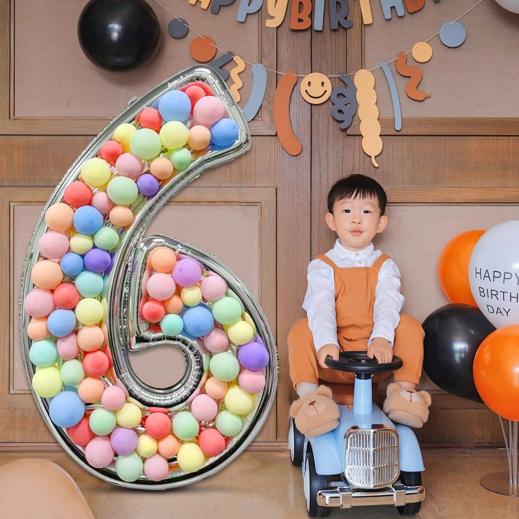 65inch Big Foil Number Balloon Stand Filling Frame DIY Baby Shower ...