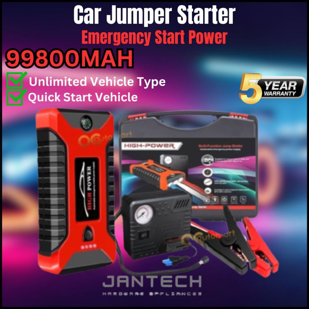 99800mAh Car Power bank High power With Pump Power Bank Car Jump Start ...