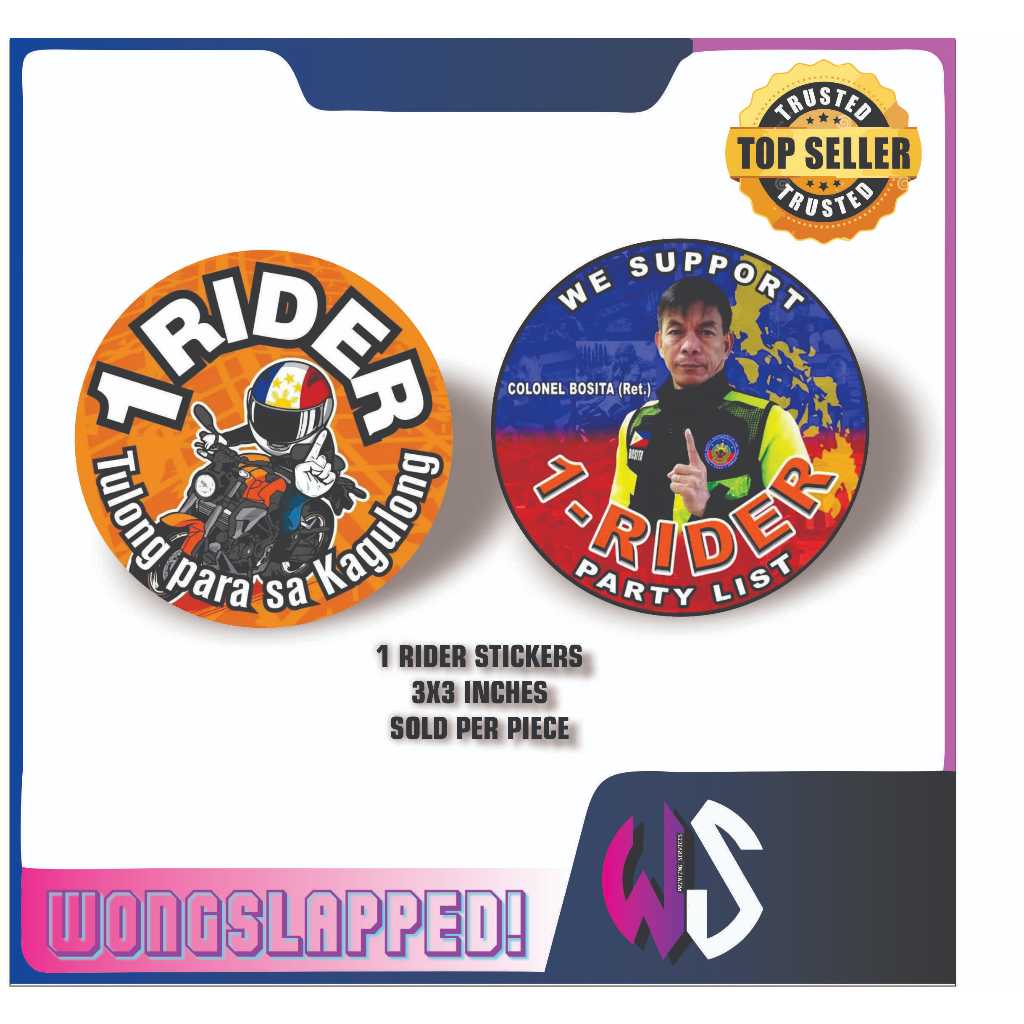 1-RIDER PARTYLIST COL. BOSITA VINYL LAMINATED STICKERS | Shopee Philippines