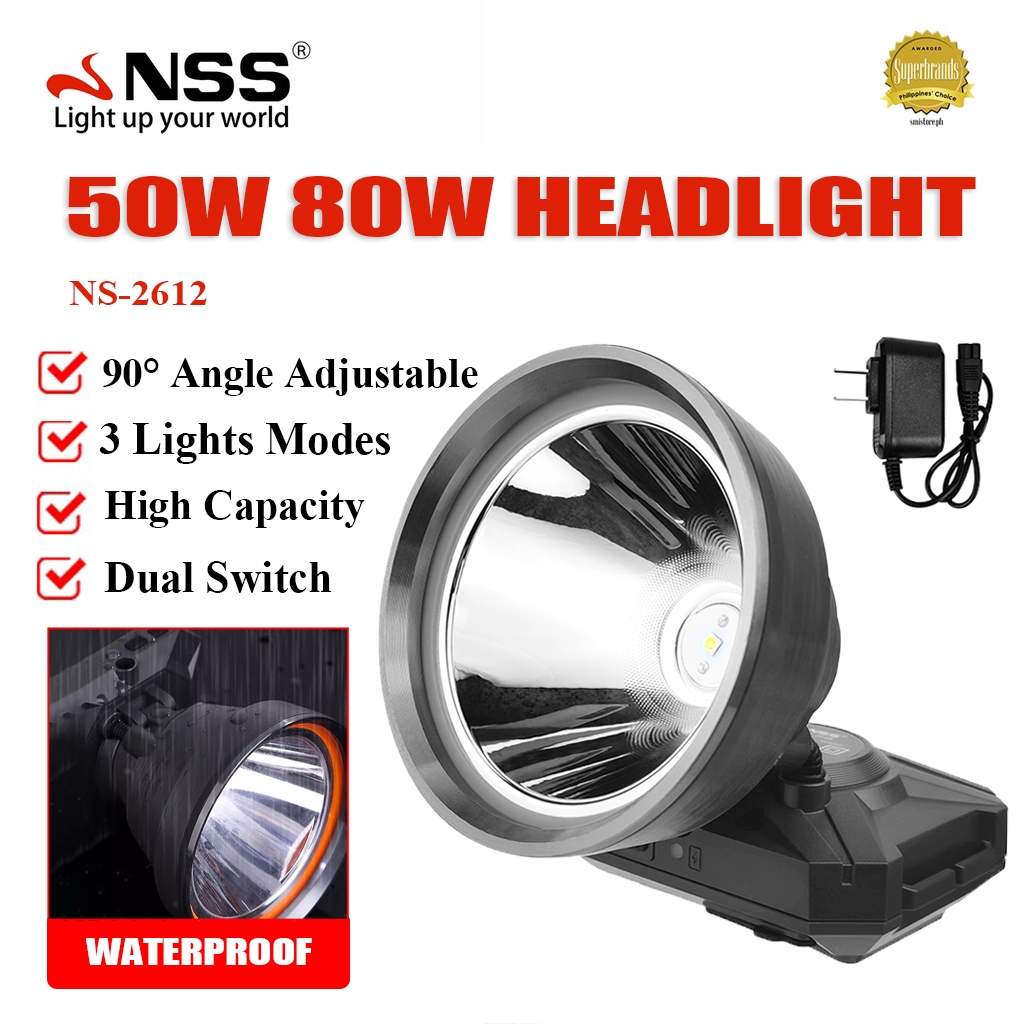 NSS Emergency Headlight Flashlight 50W 80W Portable 12000mAh ...