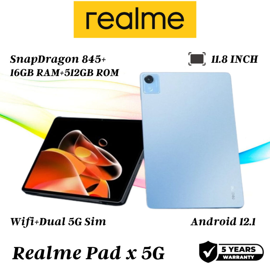 Realme Tablet 11.8inch |16+512GB |Dual SIM 4G LTE |WiFi 2.4/5G |Android ...