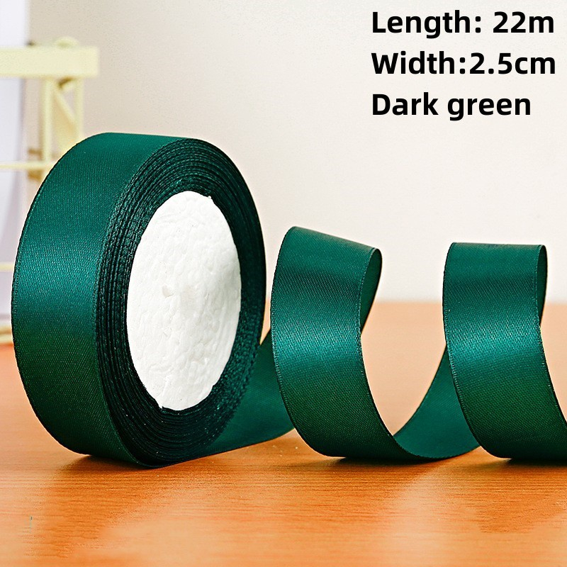(25 yards/roll) 2.5cm Satin Ribbon Roll Gift Packaging Ribbon Flower ...