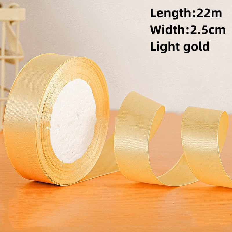 (25 yards/roll) 2.5cm Satin Ribbon Roll Gift Packaging Ribbon Flower ...
