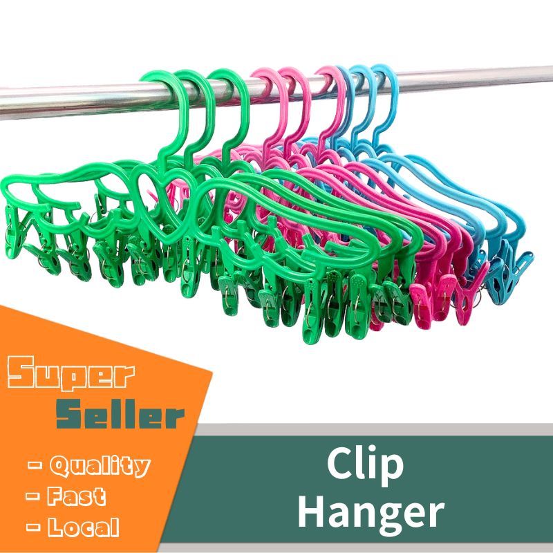 6pcs Clip Hanger 16" Cloth Hanger with Clips Sipit Ipit/C07050 | Shopee ...